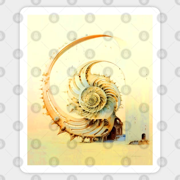 Fibonacci Sequence: Fibonacci Nautilus Shell on a Dark Background - Fibonacci Sequence - Sticker ...
